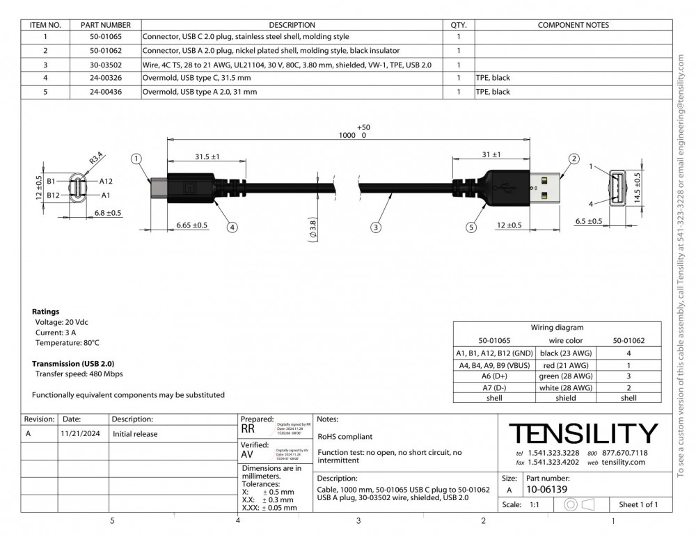 Tensility International 10-06139 product drawing