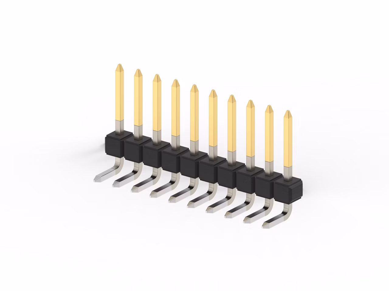 KK 254 Breakaway Header, Right-Angle Surface Mount Compatible, 10 Circuits, 0.38µm Gold (Au) Plating, Mating Pin Length 8.23mm, Bag for sale