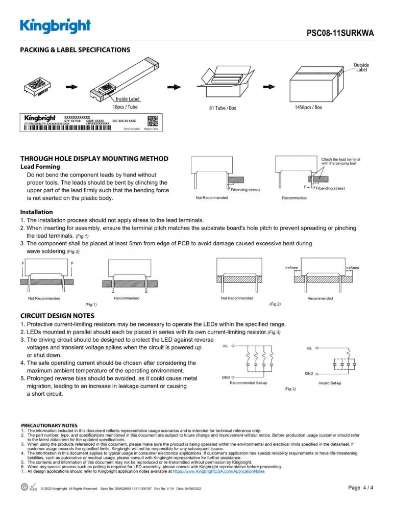 PSC08-11SURKWA datasheet page 4