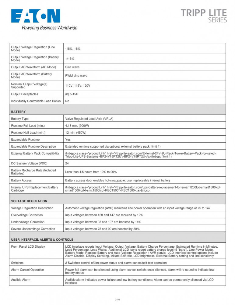 SMART1500LCDXL technical document page 3