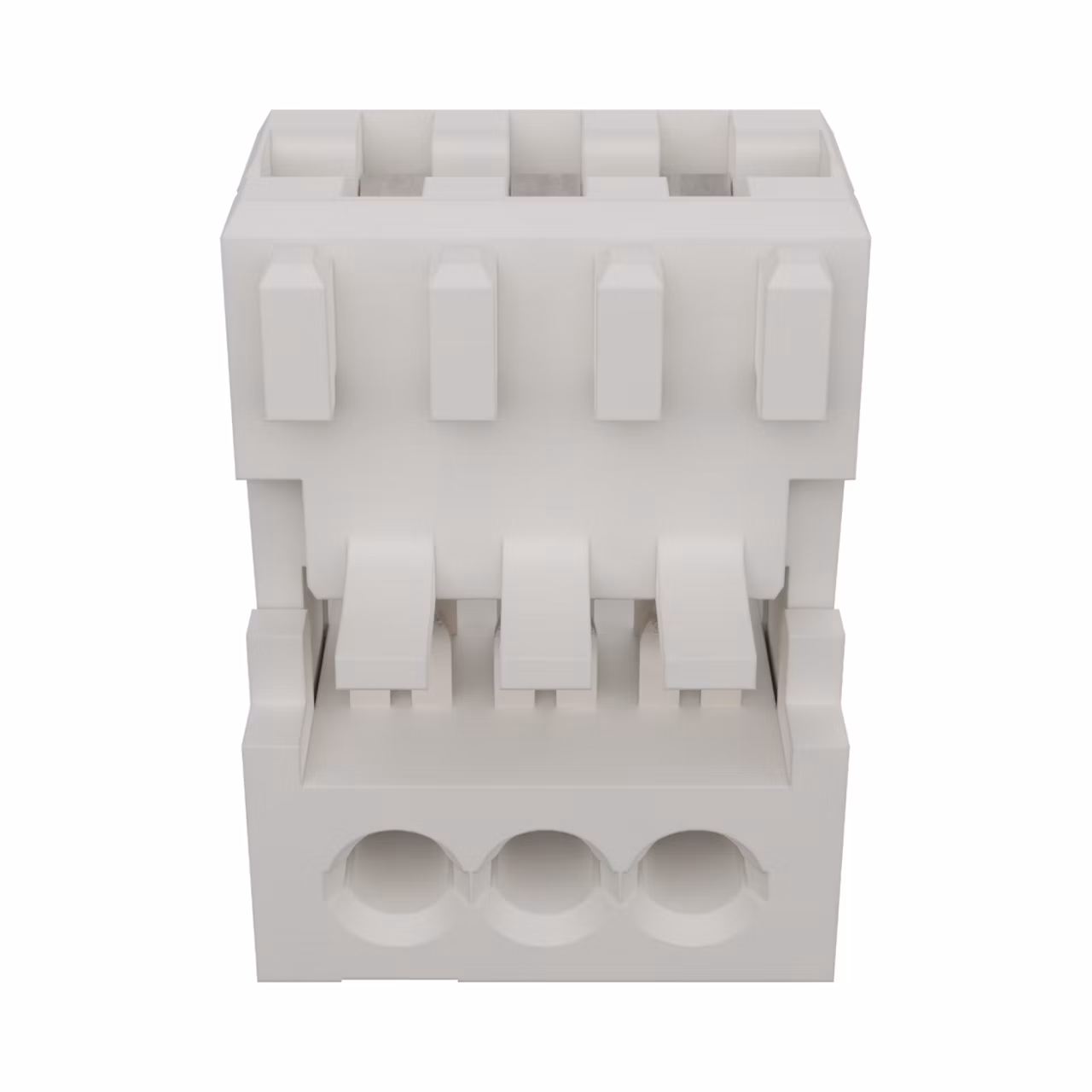 Appli-Mate RAST 2.5 IDT Housing, 2.50mm Pitch, Female, 3 Circuits, Beaded Terminal, All Position Keys, Slotted Endwalls, Blue Color Stripe for sale