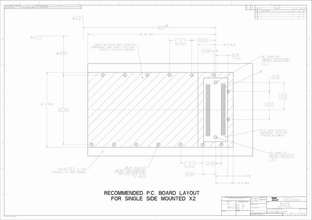 Recommended PCB layout for single-side mounted X2