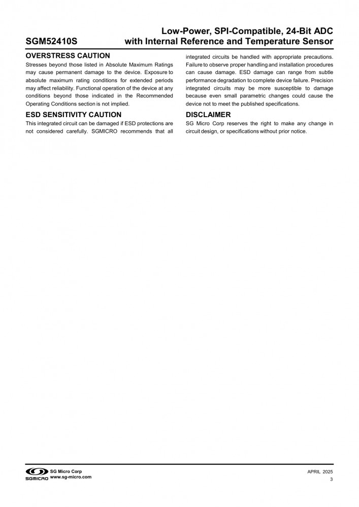 SGM52410S datasheet page 3