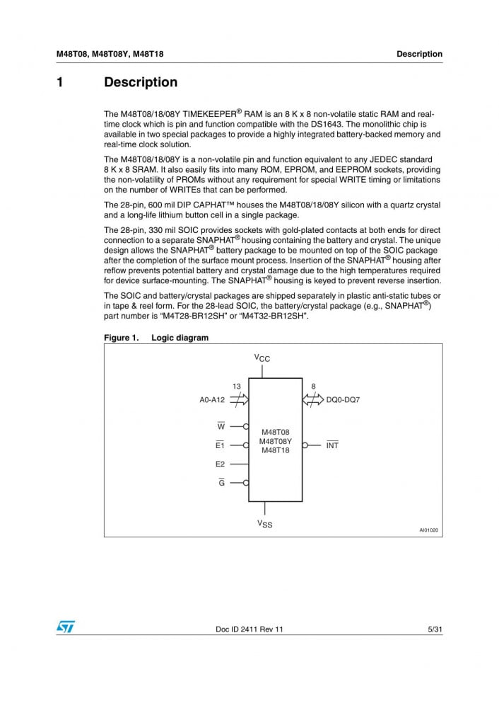 M48T08 datasheet page 5