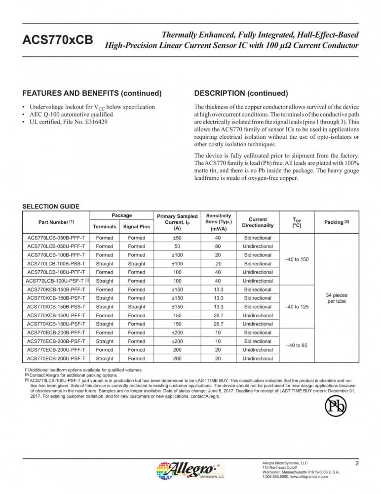 ACS770 datasheet page 2