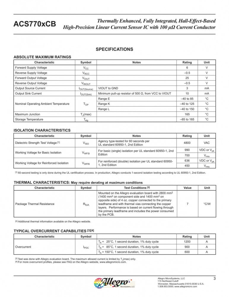 ACS770 datasheet page 3