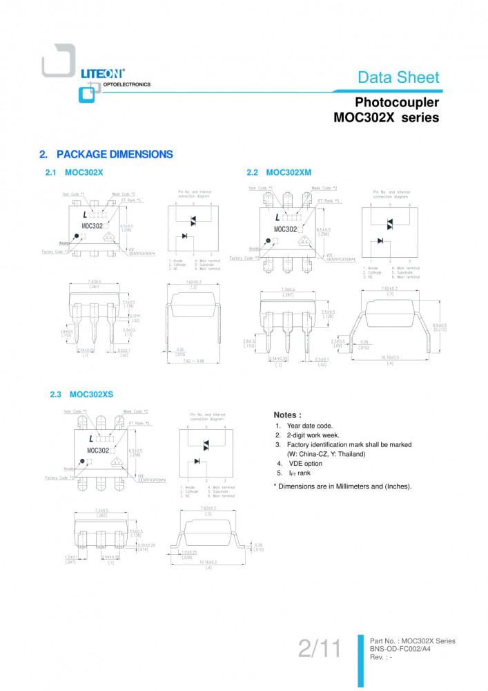 MOC3022 series datasheet page 3