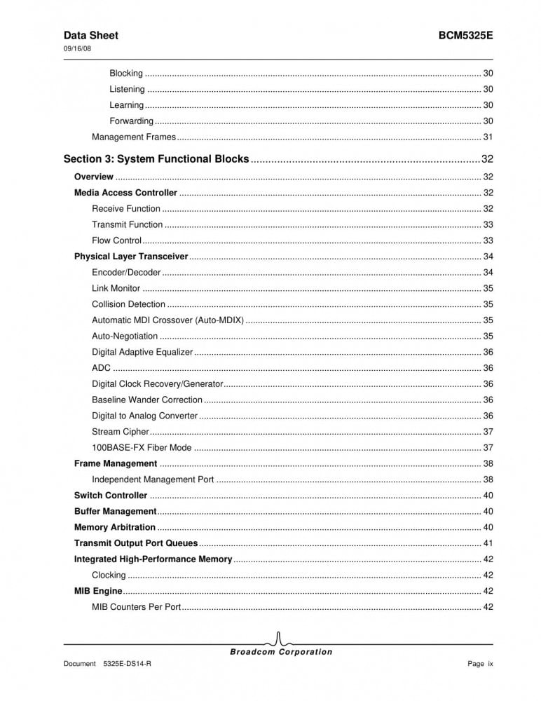 BCM5325E datasheet page 9
