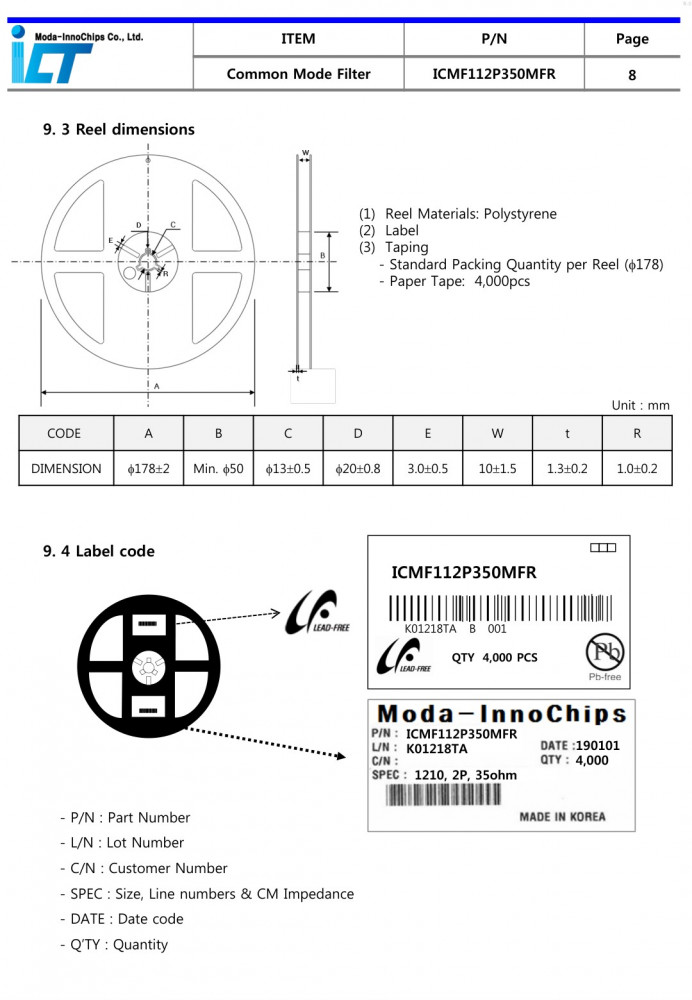 ICMF112P350MFR datasheet page 8
