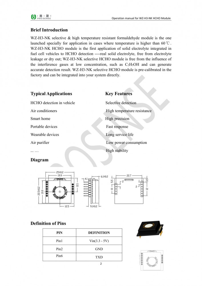 WZ-H3-NK technical document page 2