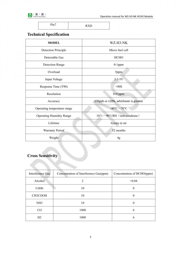 WZ-H3-NK technical document page 3
