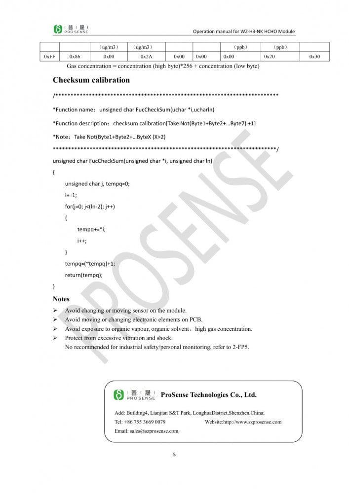 WZ-H3-NK technical document page 5