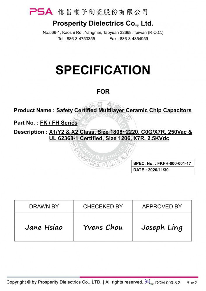 PSA FH/FK series datasheet page 2