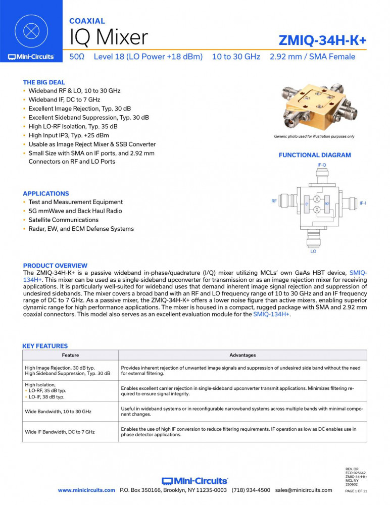 ZMIQ-34H-K+ datasheet page 1