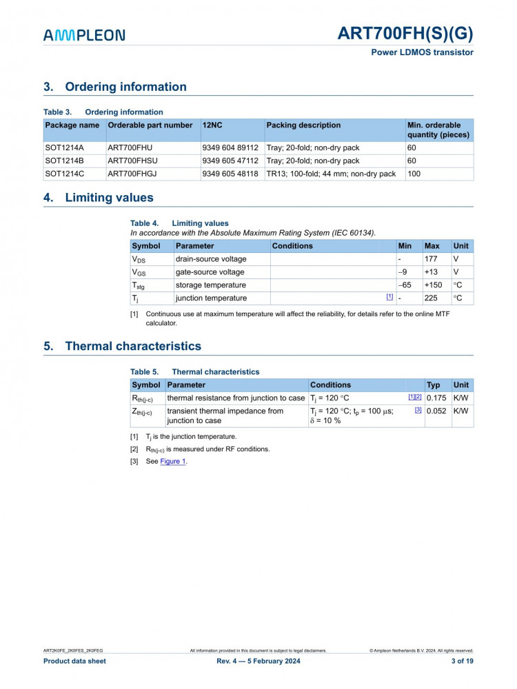 ART700FH technical documentation page 3
