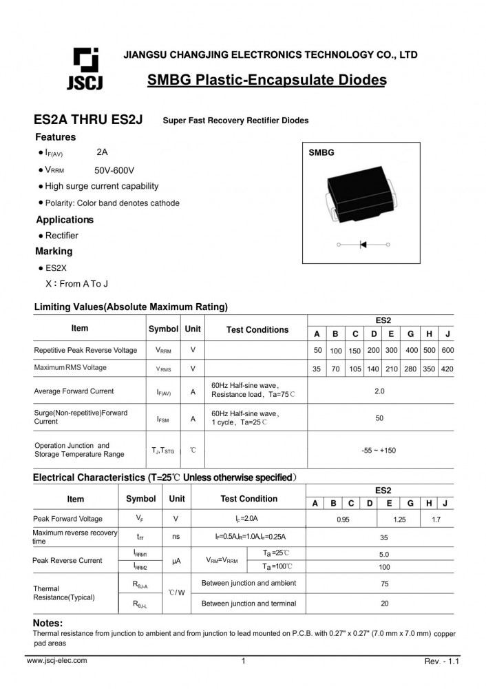 ES2D datasheet page 1