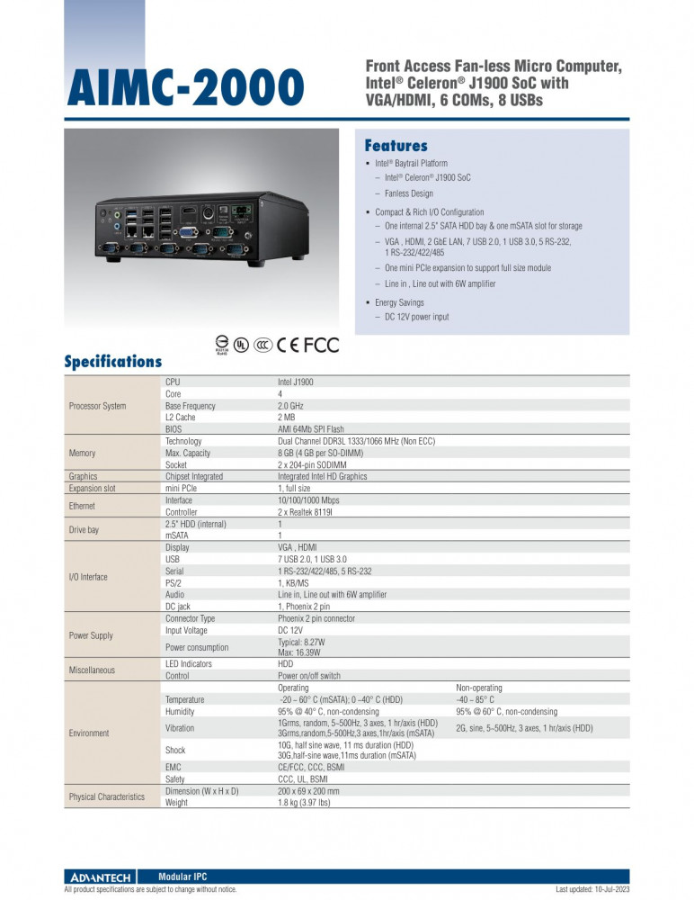 AIMC-2000 technical document page 1