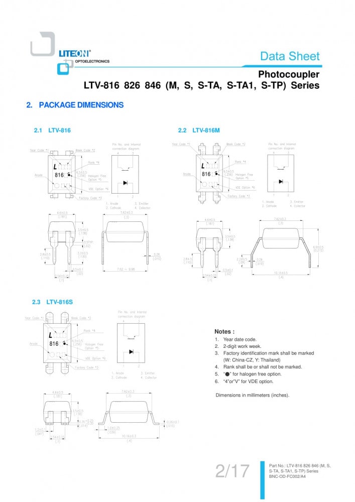 LTV-816 series datasheet page 3