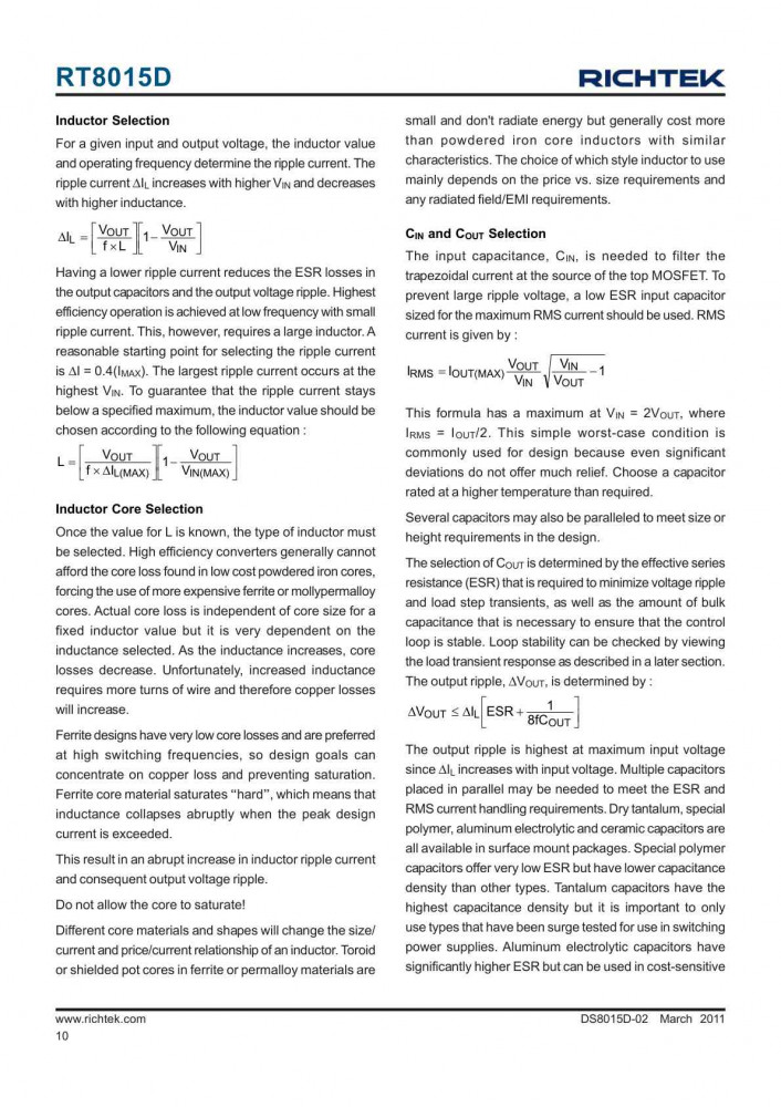 RT8015D datasheet page 10