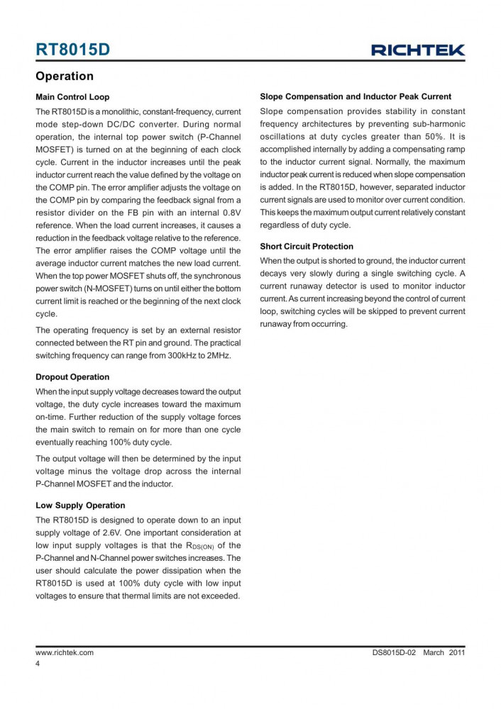 RT8015D datasheet page 4