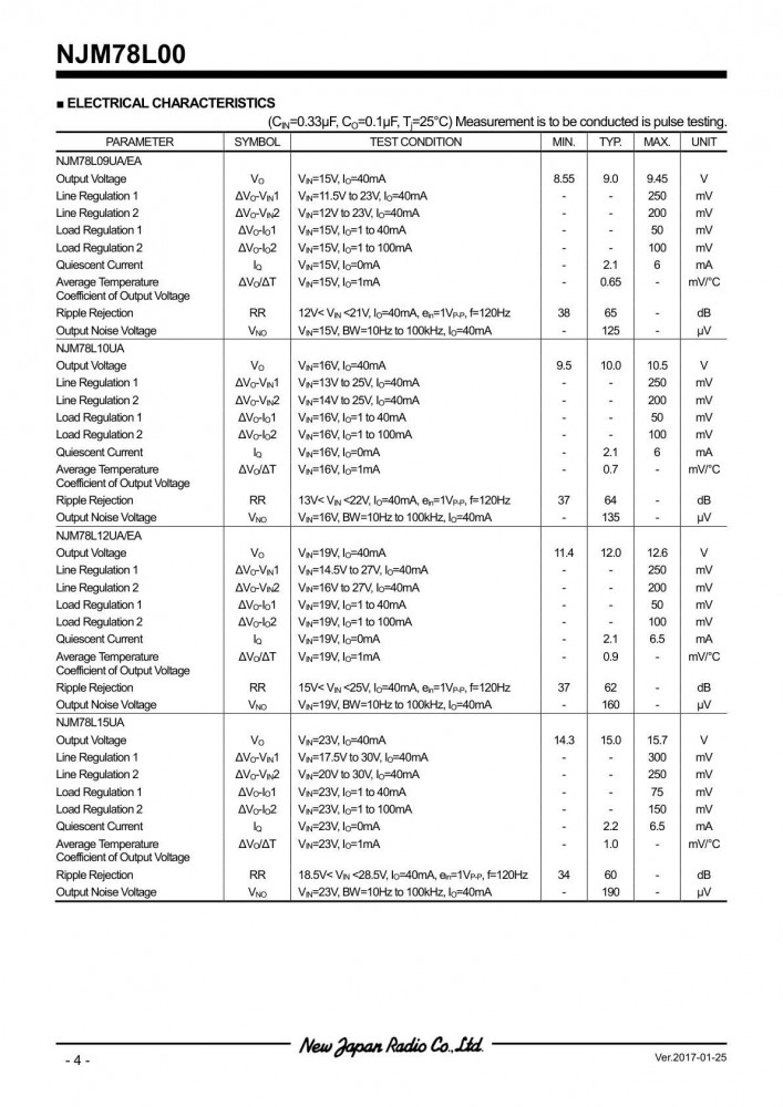 NJM78L08UA-TE1 datasheet page 4