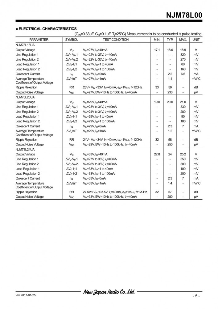 NJM78L08UA-TE1 datasheet page 5