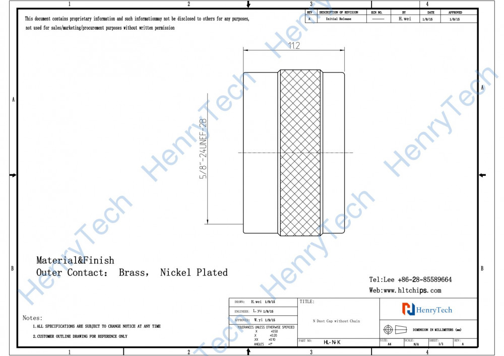 HenryTech HL-N-K technical document page