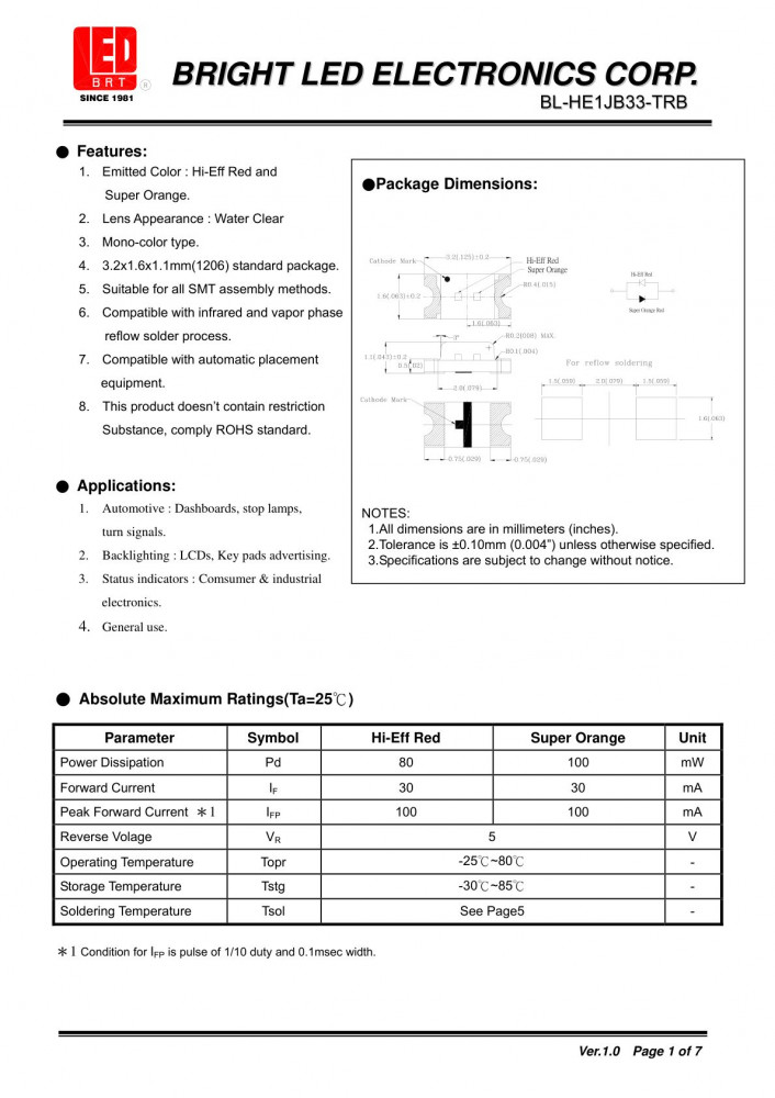 BL-HE1JB33-TRB datasheet page 2