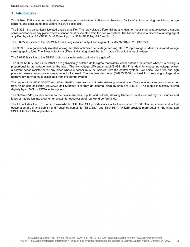 Si89xx-EVB User's Guide page 2
