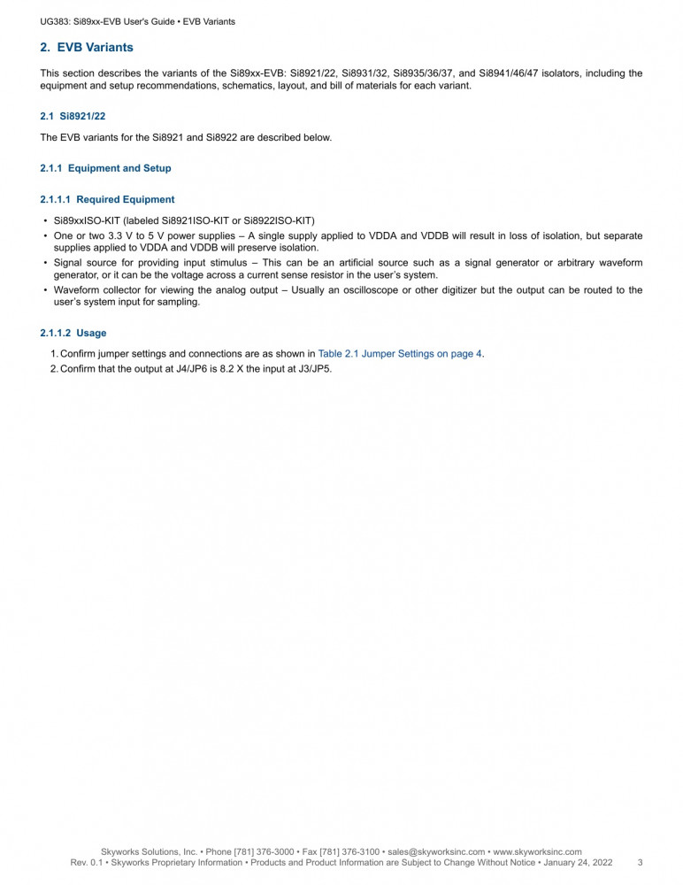 Si89xx-EVB User's Guide page 3