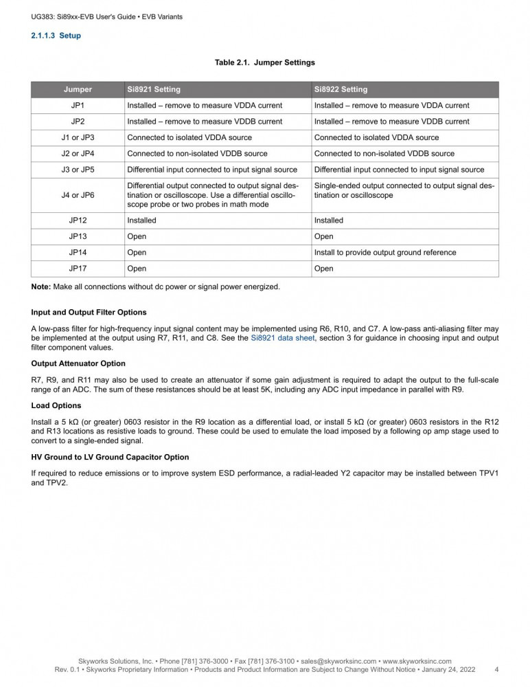 Si89xx-EVB User's Guide page 4