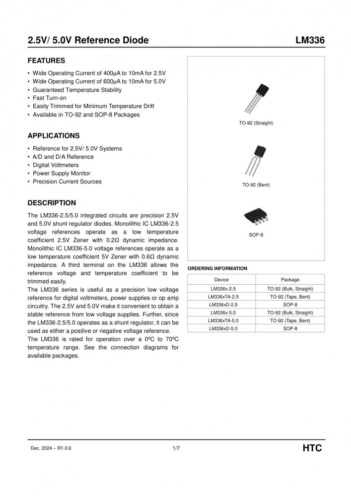 LM336B-5.0 datasheet page 1
