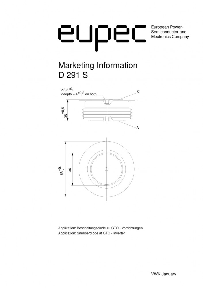 D291S45T technical document page 1