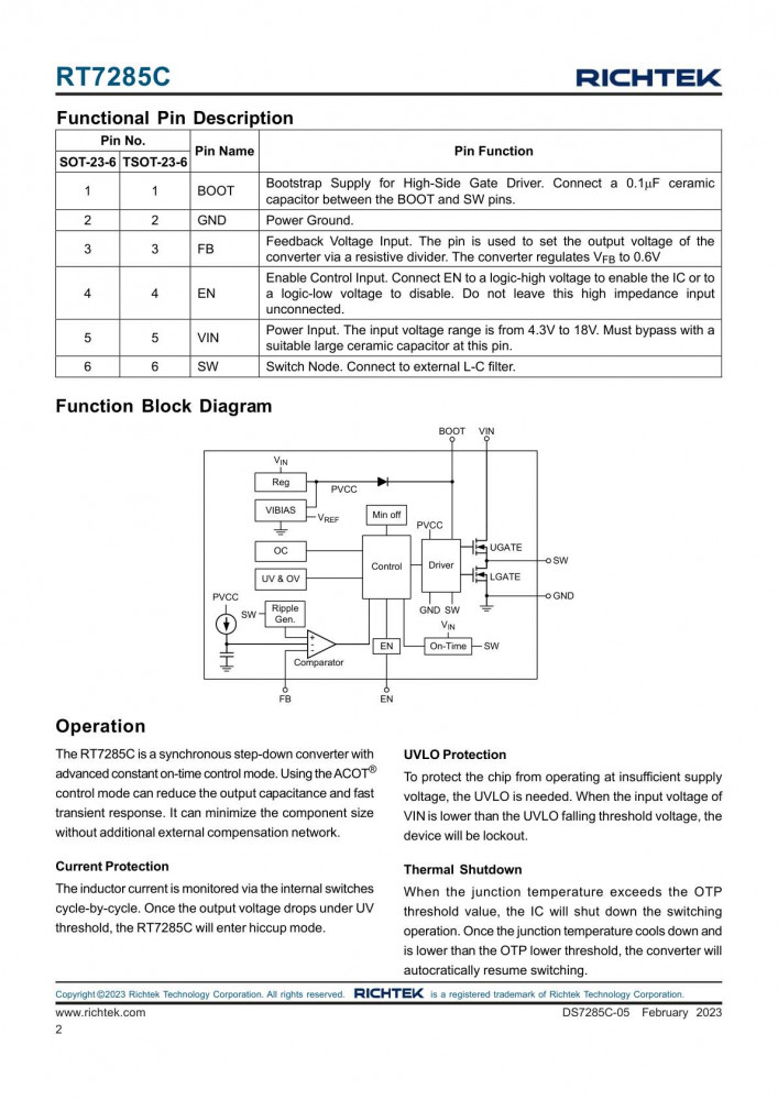 RT7285C datasheet page 2