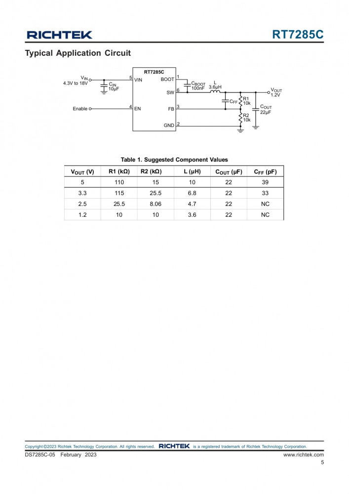 RT7285C datasheet page 5