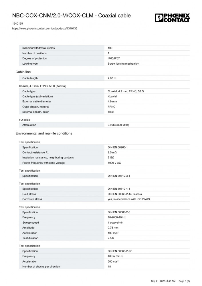 Phoenix Contact 1340135 technical document page 3