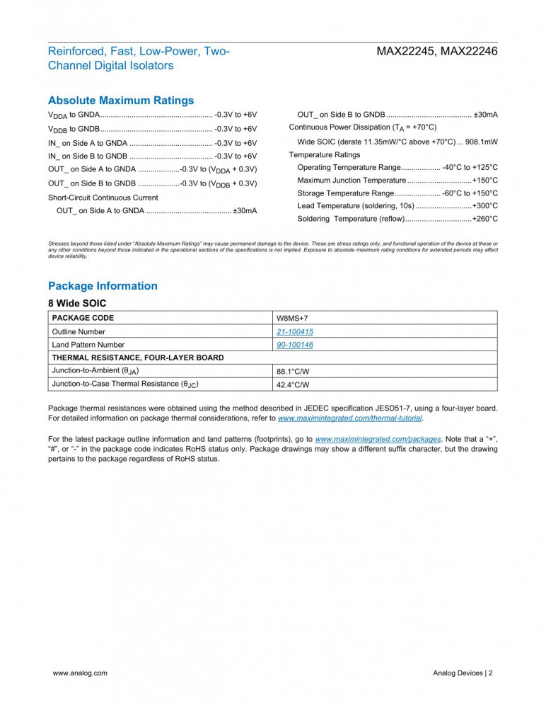 MAX22245 datasheet page 2
