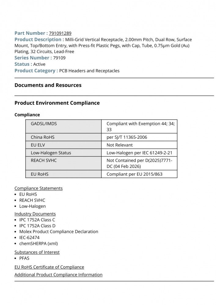 MOLEX 791091289 technical document image 1
