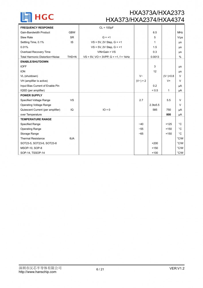 HXA2374AIDRG datasheet page 6