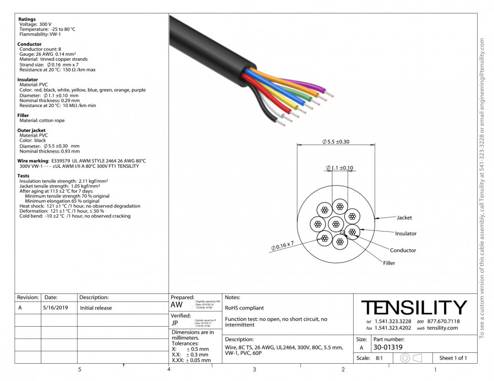 Tensility International 30-01319 product drawing preview