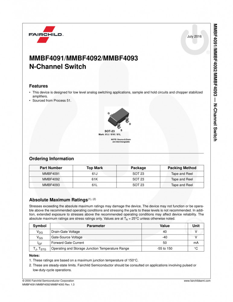 MMBF4093 document page 2