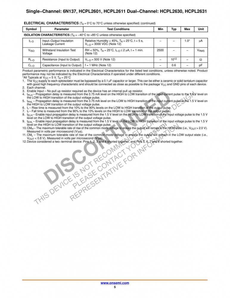 6N137 datasheet page 5