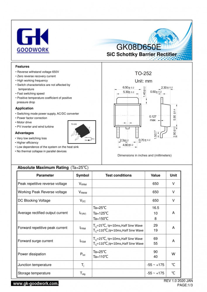 GK08D650E datasheet page 1