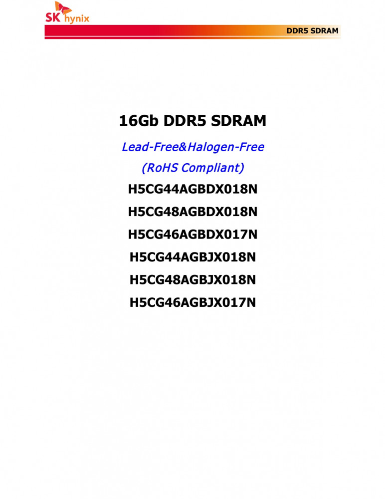 H5CG48AGBDX018N datasheet page 1