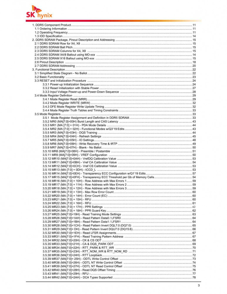 H5CG48AGBDX018N datasheet page 3