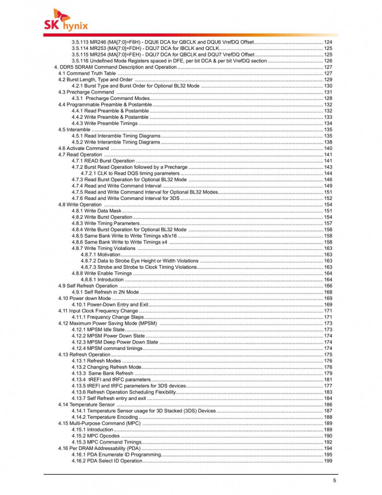 H5CG48AGBDX018N datasheet page 5