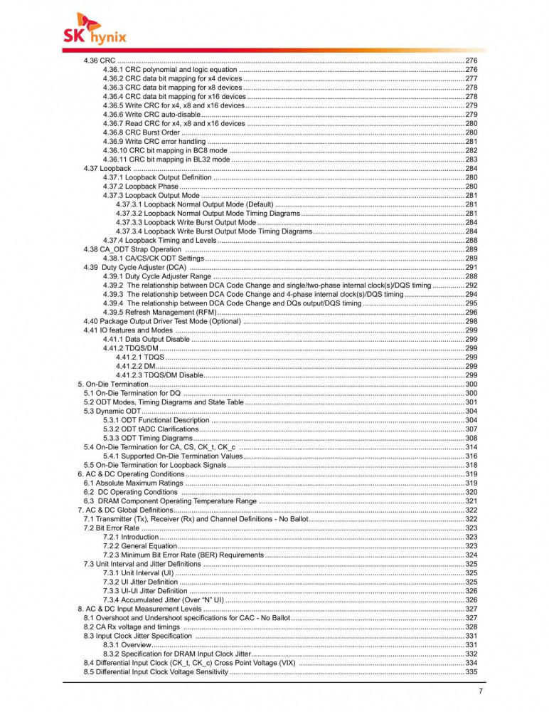 H5CG48AGBDX018N datasheet page 7