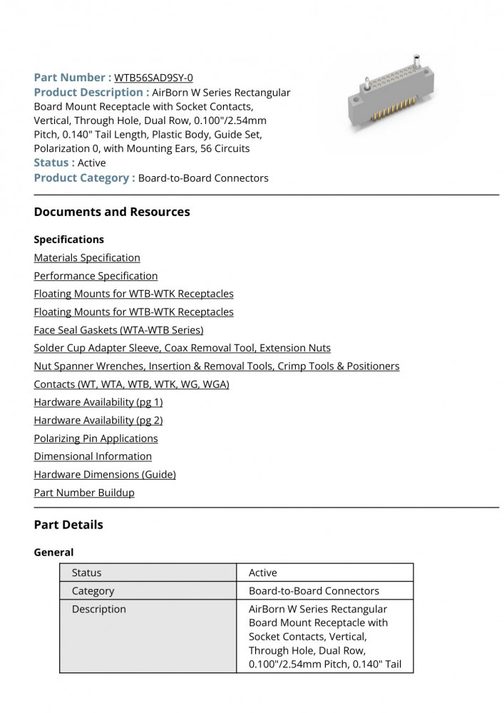 WTB56SAD9SY-0 technical document image 1