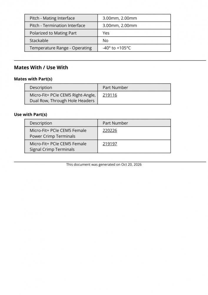 Technical document visual 3 for MOLEX 2191140161