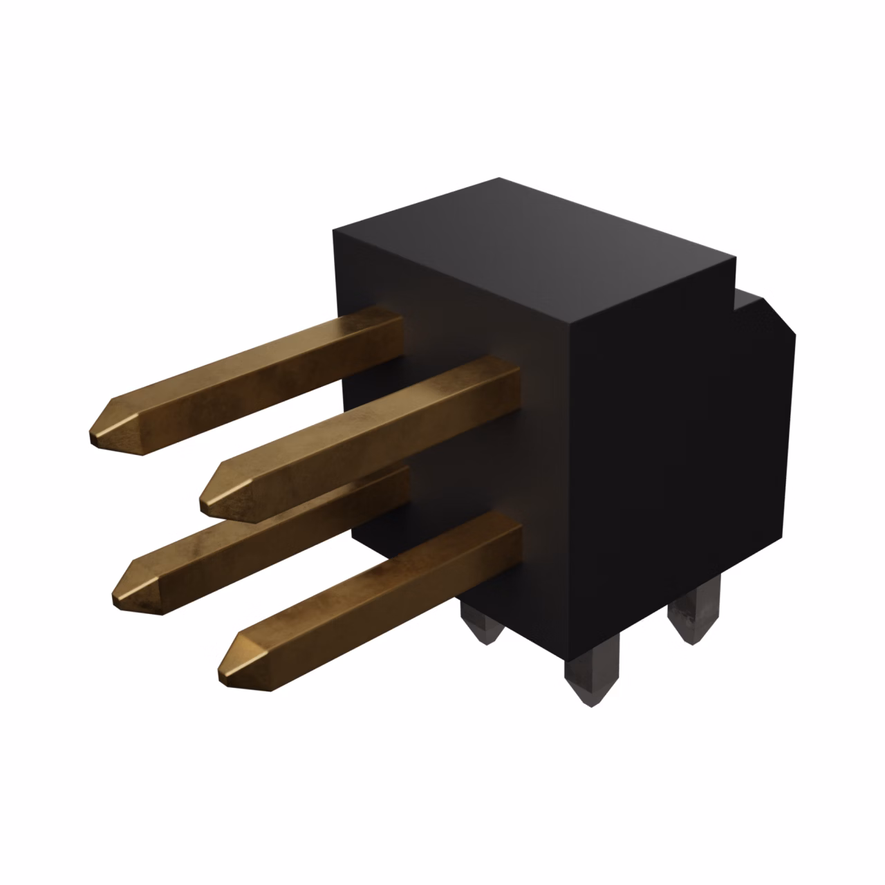 2.00mm Pitch Milli-Grid Header, Right-Angle, Through Hole, 4 Circuits, 0.05µm Gold (Au) Plating, Mating Pin Length 4.00mm, Tail Length 1.85mm, Tray, Lead-Free for sale